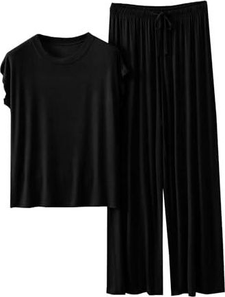 Generic Ensembles de v&ecirc;tements de d&eacute;tente pour femmes &agrave; la mode sport d&eacute;contract&eacute; couleur unie veste sweat-shirt pantalon col rond surv&ecirc;tement 2 pi&egrave;ces ensemb