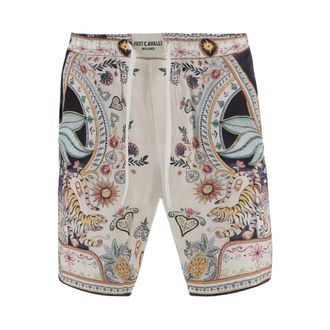Just Cavalli Homme, Shorts, Multicolore, Taille: M Short Imprim&eacute; en Viscose