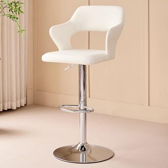 Generic Moderne, h&ouml;henverstellbare Barhocker aus rotem Leder mit R&uuml;ckenlehne und Armlehnen, drehbare K&uuml;chenst&uuml;hle f&uuml;r Esszimmer, Restaurant und B&uuml;ro