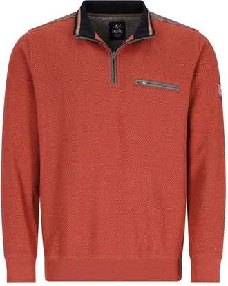 Hajo Sweatshirt mit Troyerkragen in Alloverstruktur - Stay Fresh-Qualit&auml;t