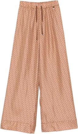 Herno Femme, Pantalons, Brun, Taille: 40 FR Pantaloni in seta a fantasia Coulisse