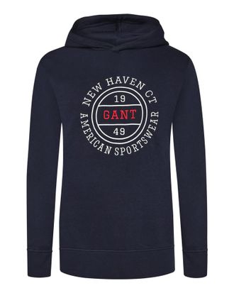 GANT Casual Hoodie aus einem Baumwollmix mit runder Label-Stickerei in