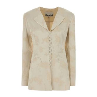 Ganni Femme, Vestes, Blanc, Taille: 40 FR Blazer en satin