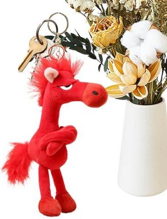 Generic Breloque de sac &agrave; dos en peluche douce et l&eacute;g&egrave;re | Porte-cl&eacute;s Ann&eacute;e du cheval 2026 - Pour famille, amis, fans danniversaire, festival, maison, voyage,