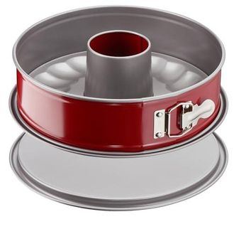T-fal J 1642614 Delibake Savarinform mit Scharnier, 25 cm, Karbonrot