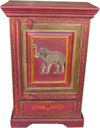 Guru Shop Bemalter Beistellschrank, Kommode - Modell 4, 76x50x30 cm