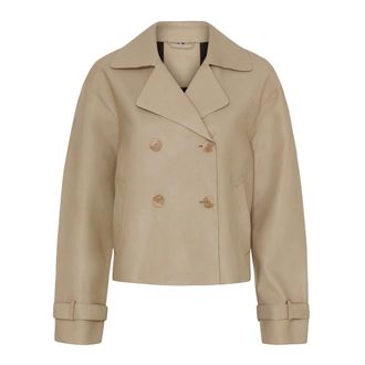 Notyz Notyz - Trench-coat court en cuir - Femme - Vestes - Beige - Taille: 44 FR