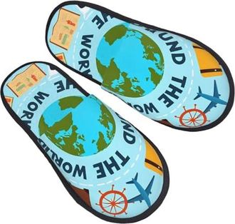 Generic Pantoufle Voyager En Avion (Imprim&eacute;) Slippers Hiver Confort Chausson Pour Ext&eacute;rieur Unisex Homme L