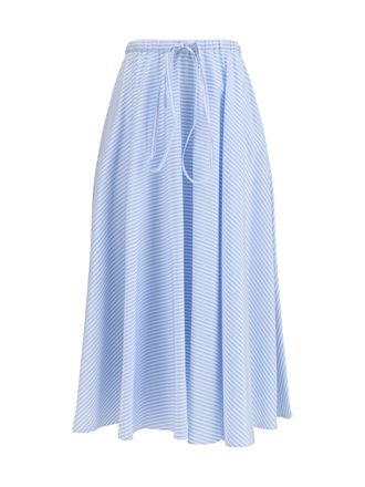 Crida Milano Womens Long Skirt Locorotondo Light Blue Cotton