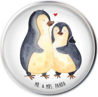 Mr. & Mrs. Panda Ablaufgarnitur Pinguin umarmen - Geschenk, Liebe, Hochzeit, Umarmung Verliebt, Abfluss Stopfen, Stöpsel Waschbecken, glücklich, Verknallt