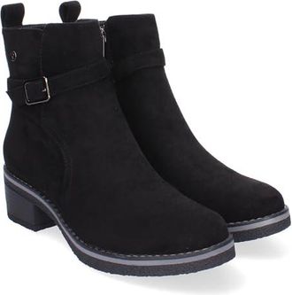 Shoes & Blues Bottines &agrave; talons pour femme, confortables et &eacute;l&eacute;gantes, fermeture &eacute;clair lat&eacute;rale, boucle d&eacute;corative et bout rond., Noir, 38 EU