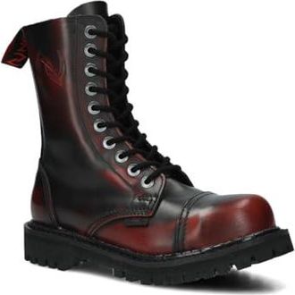 Nagaba Chaussures à embout dacier - Bottes de combat Féminin - Bottes Féminin, Armée Renger, Nez dacier Chaussures10 trous - Rouge - Noir - 39