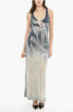 Diesel Maxi Dress M-IDELLE Ribbed Metallic Effect size Xxs
