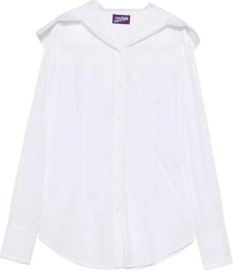 Jean Paul Gaultier Femme, Blouses et Chemises, Blanc, Taille: 36 FR Chemise boutonn&eacute;e &agrave; capuche