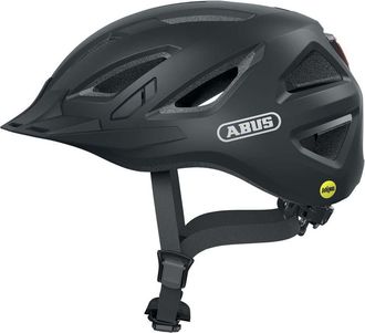 ABUS Stadthelm Urban-I 3.0 MIPS - Fahrradhelm mit R&uuml;cklicht, Schirm und Magnetverschluss f&uuml;r den Stadtverkehr - f&uuml;r Damen und Herren - Schwarz Matt, S, S (