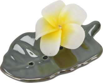 Guru Shop Keramik Seifenschale Blatt - Gr&uuml;n, 2x10x8 cm