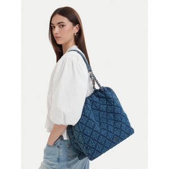 Tommy Hilfiger Handtasche Tommy Hilfiger Th Feminine Tote Denim AW0AW18866 Blau