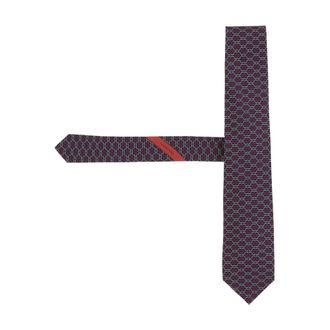 Ferragamo Gancini Print Seidenkrawatte - - Accessories - Herren - Mehrfarbig - ONE SIZE