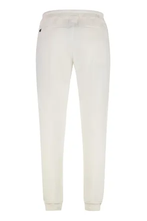 Rick Owens Mens Contrasting Logo Cotton Sweatpants Cream Track Pants
