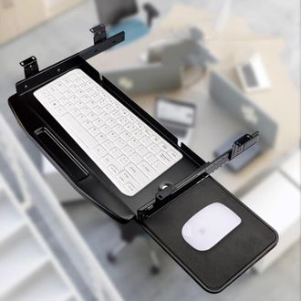 Generic Tastaturablage f&uuml;r unter den Schreibtisch, kleine ausziehbare Tastaturablage 19 - Ausziehbare Tastaturschublade aus Stahl f&uuml;r Computer - Schiebeplattf