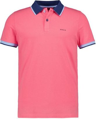 N.Z.A. Herren Polo-Shirt rosa Baumwoll-Piqu&eacute;