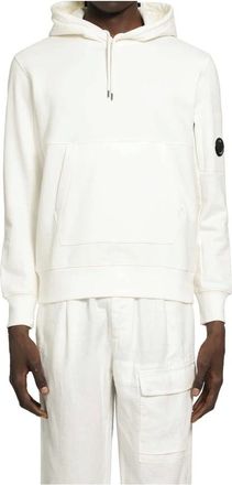 C.P. Company C.p. Company, Homme, Sweatshirts et sweats &agrave; capuche, Blanc, Taille: XL SweaT-shirt &agrave; capuche avec lunettes en molleton Diagonal Raised