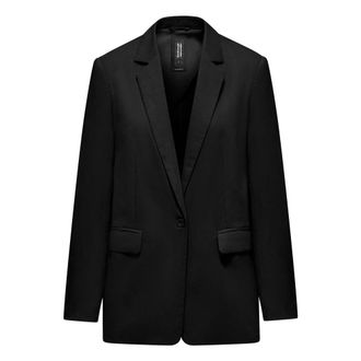Bomboogie Femme, Vestes, Noir, Taille: 40 FR Blazer en toile de lin et coton