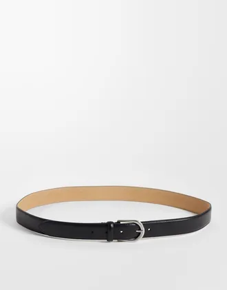 Selected G&uuml;rtel aus Leder in Schwarz