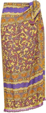 Maliparmi Maliparmi, Femme, Jupes, Jaune, Taille: 38/40 FR Sunset Paisley Skirt