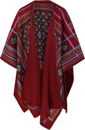 Franco Ferrari cape en laine à motif géométrique - Rouge