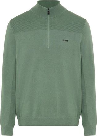 HUGO BOSS Strickpullover Stehkragen mit Reißverschluss, Regular Fit