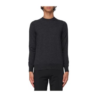 Paolo Pecora Dunkelgrauer Feiner Wollpullover - - Knitwear - Herren - Grau - M
