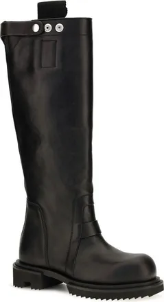 Rick Owens Womens Black Calf Leather Bos Taurus Rain Boots