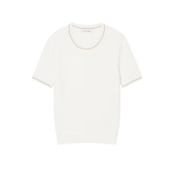Lacoste Kurz&auml;rmliger Rundhals-Strickpullover - - Knitwear - Damen - Wei&szlig; - L
