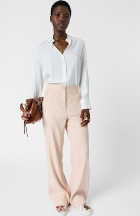 Gerard Darel Pantalon droit en lin m&eacute;lang&eacute; - ALAYNA - Nude
