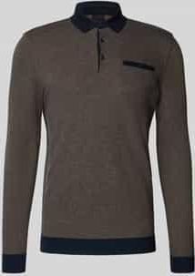 Bugatti Slim Fit Poloshirt mit Label-Detail