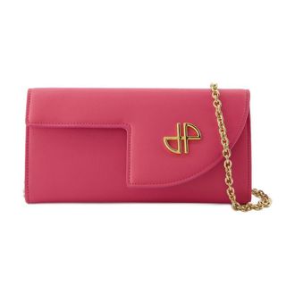 Patou Womens Chain-Strap Calfskin Wallet Pink