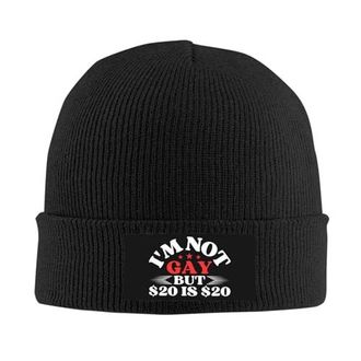 Generic Je Ne suis Pas Gay, mais 20 Dollars, Cest 20 Dollars. Homme Femme Skull Cap Doux Bonnet De Trawler Coupe-Vent Bonnets Tricot&eacute; pour Le Quotidien Course