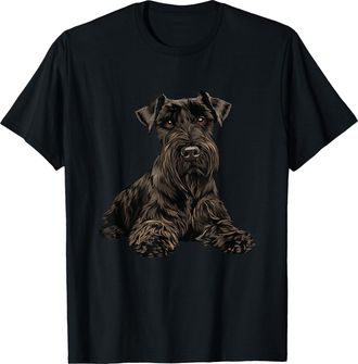 Whyitsme Design Schwarzer Standard-Schnauzer-Hund Illustration T-Shirt