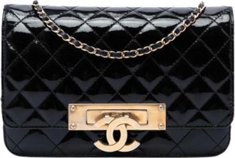 Chanel Pre-owned Vintage Patent Flap Crossbody Bag - Femme - Pre-owned - Noir - Taille: ONE Size