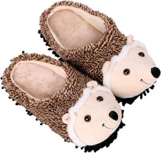 Hemoton Pantoufles Hiver Peluche Cartoon H&eacute;risson Antid&eacute;rapantes Homme Femme Moelleuses et Chaudes