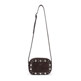 Valentino Garavani Braune Schultertasche mit Silbernen Details - - Bags - Herren - Braun - ONE SIZE