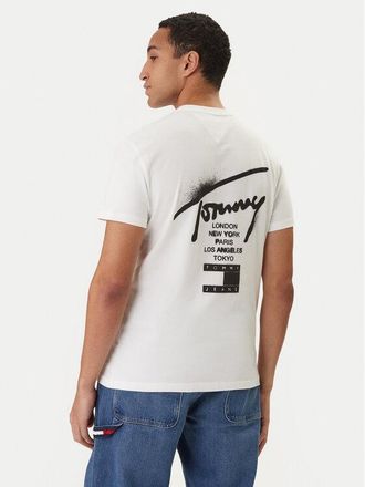 Tommy Jeans T-Shirt DM0DM22553 Wei&szlig; Regular Fit