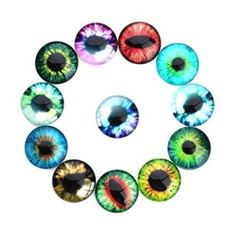 Heallily 20 Pcs Verre Animal Yeux Dragon Yeux Verre Oeil Cabochons Poup&eacute;e Jouet Yeux pour Bricolage Artisanat Scrapbooking Fabrication de Bijoux Couleurs M&eacute;lan