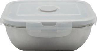 Fackelmann Fackelmann 684083 Frischhaltedose aus Edelstahl, mikrowellengeeignet, 400 ml, Lunchbox mit Dampfventil und Deckel aus Kunststoff, Kunststoff, Edelstah