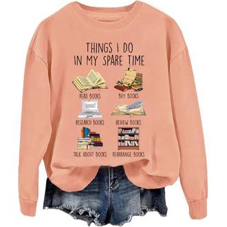 Generic Sweat &laquo; Things I Do In My Spare Time &raquo; pour lire des livres, sweatshirt pour amateurs de livres, chemises pour femmes et hommes, Orange, XXL