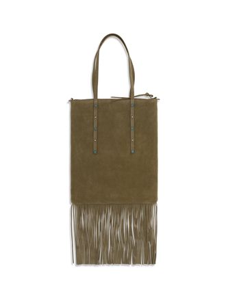 Pinko Womens Suede Shoulder Bag Verde Canguro-Old Silver Calf Leather Bos Taurus