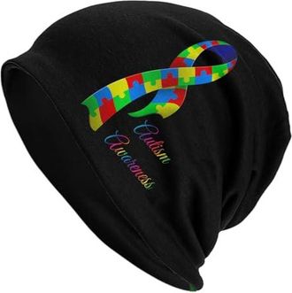 Generic Femme Homme Bonnet dhiver Sensibilisation &Agrave; lAutisme Hiver Chapeaux Classique Bonnets De Ski Mode Bonnet &Agrave; Revers pour Course Hiver Quotidien