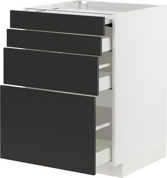 IKEA METOD / MAXIMERA Unterschr auszb Arbeitsfl/3 Schubl