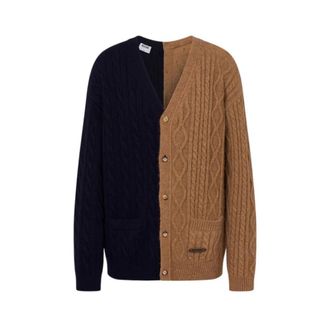 Moschino Zweifarbiger Cardigan aus Alpaka-Mischung - - Knitwear - Herren - Mehrfarbig - S